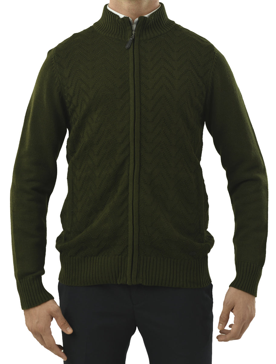 Suéter completo con cierre y textura John Henry – John Henry Mx